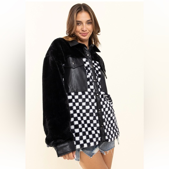 ShopEvelynne | Jackets & Coats | 4 Fabulous Checkerboard Faux Fur And ...